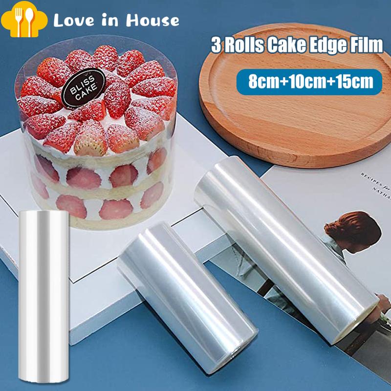3Pcs Transparent Roll Of Cake Collars，Reusable Cake Edge Fil - TikTok ...