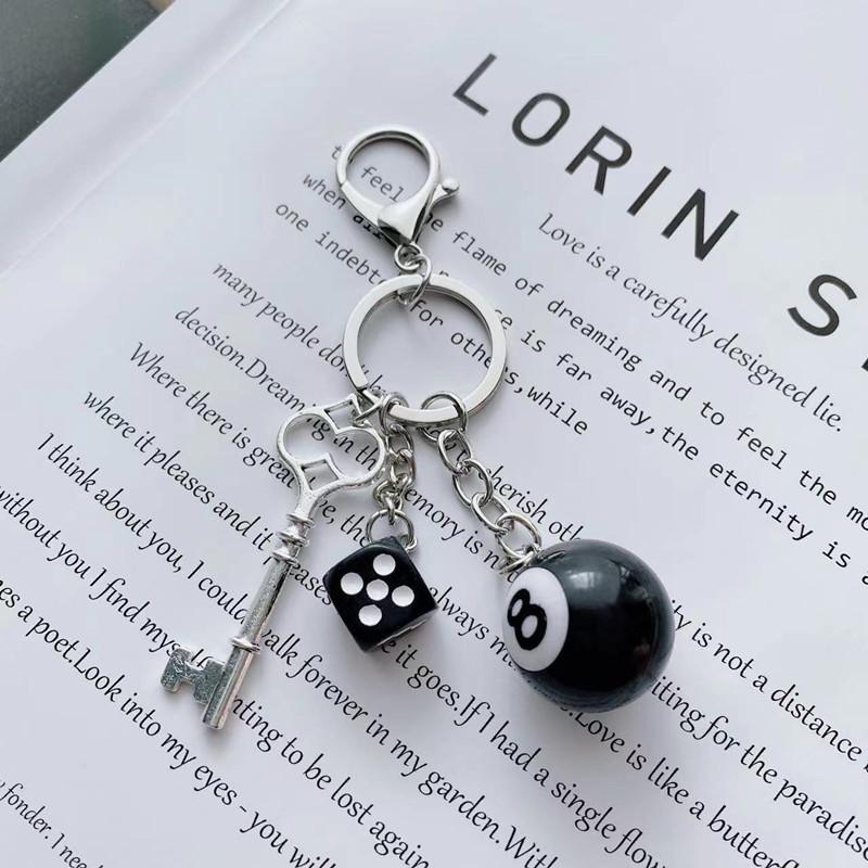 8ball keychain Billiard Keychain Mini Ball Pendant Key Ring Resin ...