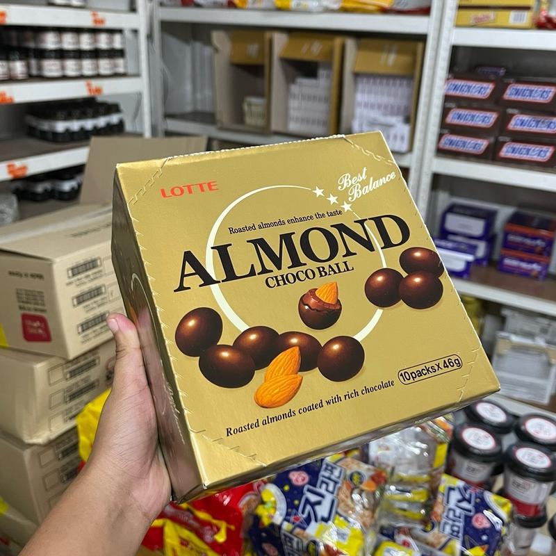 Lotte Almond Chocoball Korean chocolate (10pcs in one box) Snack ...