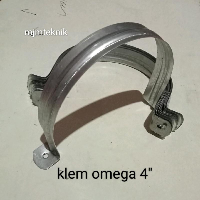 MJMTeknik Klem Pipa Paralon Omega 4 Inch 50 Pcs Bahan Plat Galvanis ...