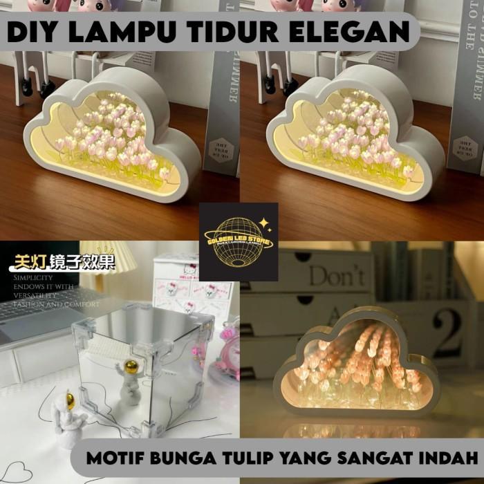 Jual DIY LAMPU CERMIN CLOUD & MAGIC CUBE BUNGA TULIP / LAMPU DEKORASI ...