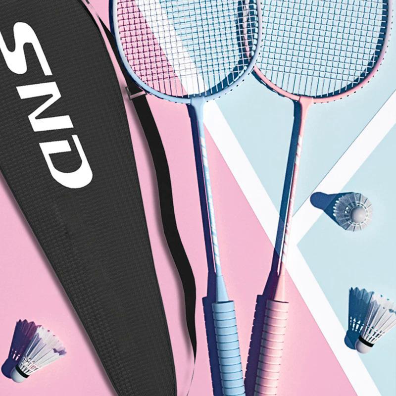 Badminton Racket Double Beat Alloy Offense and Defense Badminton ...