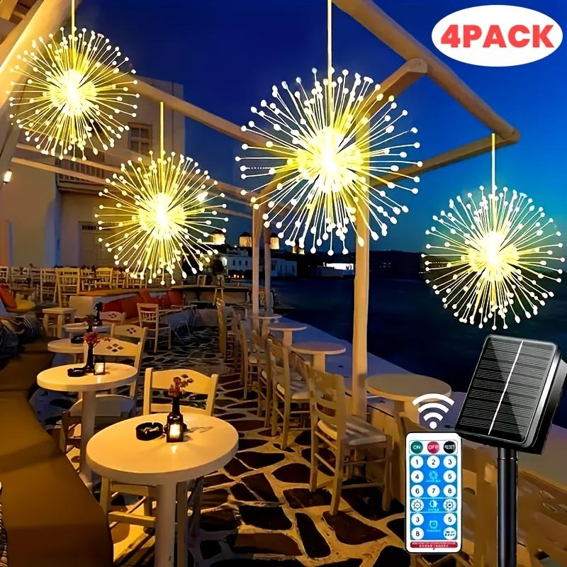 4-Pack AMILL Solar Fireworks Lights, 240/360/480 LEDs Starburst ...