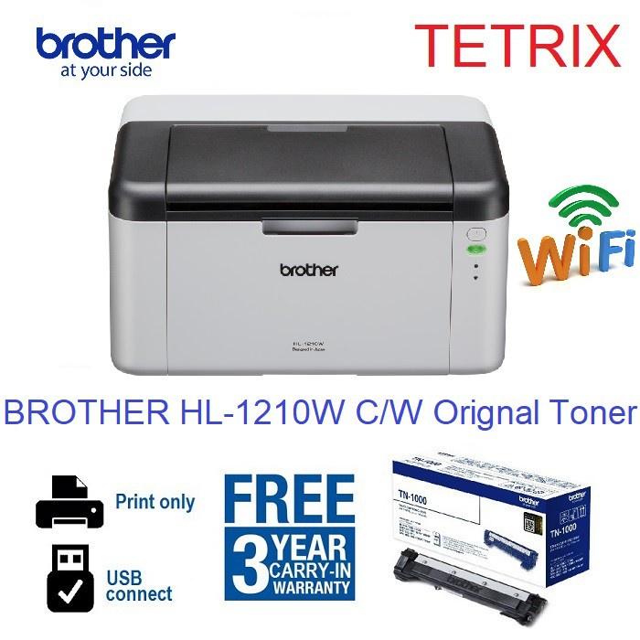 Brother HL-1210W Monochrome Wifi USB Laser Printer C/W Original ...