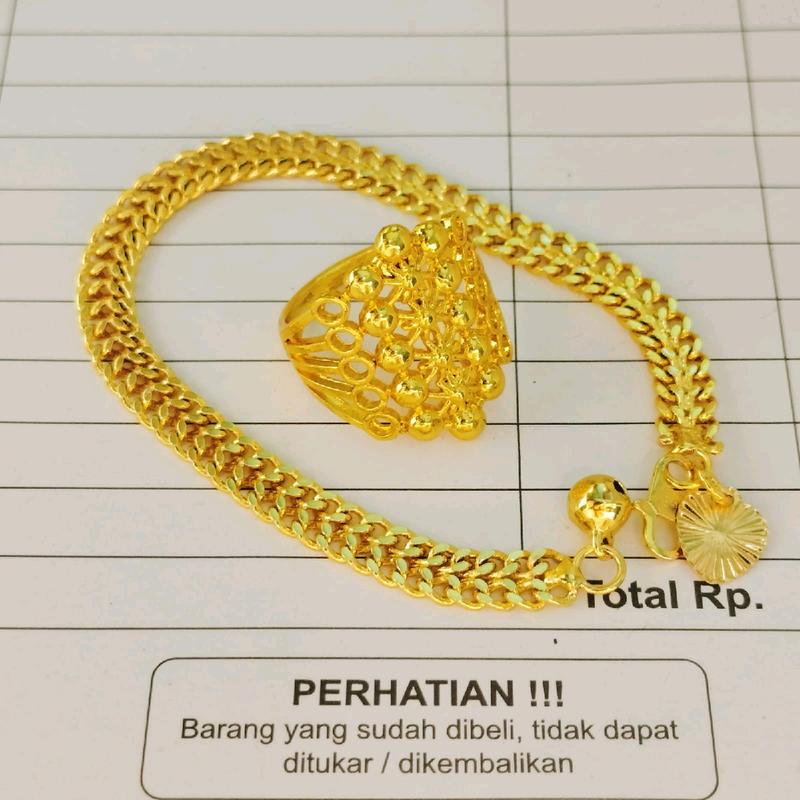 gelang tangan tikar titanium Anti luntur free cincin Wanita - Shop ...