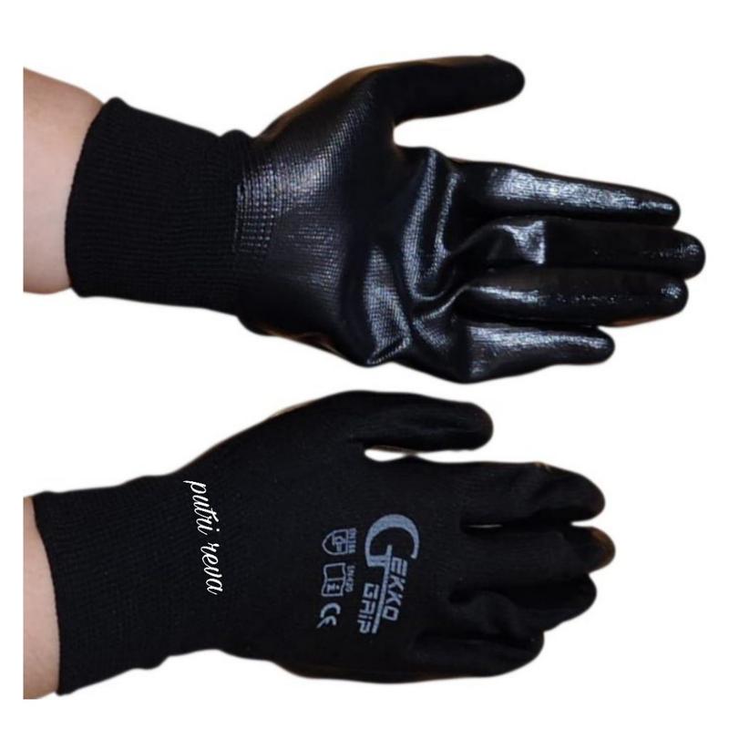 BEST Sarung Tangan Kerja Proyek Safety Anti Slip Bahan Karet Tebal Kuat ...