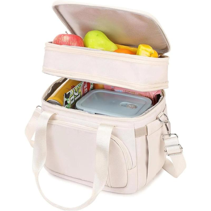 Lunch Box for Men Women - Double Deck Insulated Lunch Bag, Large ...
