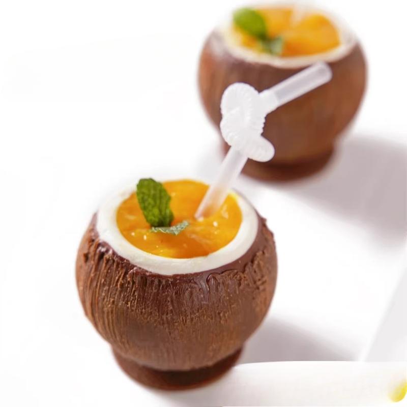 Simulation Fruit 8 Coconut Mousse Cake Silicone Mold Ball French Pastry ...