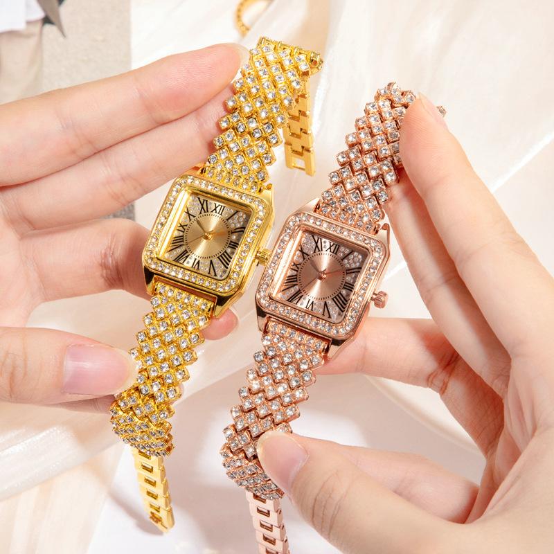 Zihang - Jam tangan Kuarza Analog untuk wanita, Skala Rom Berlian ...