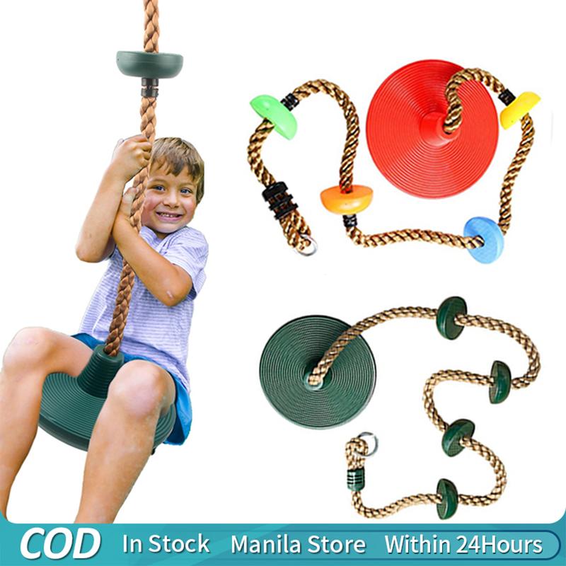 Tree Swing Multicolor Climbing Rope with Platforms Kids Disc - TikTok ...