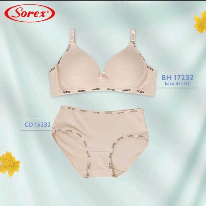 [ 1pcs ] BRA SET SOREX 17232 size 34-40 Kancing 2 Busa Tanpa - Shop ...
