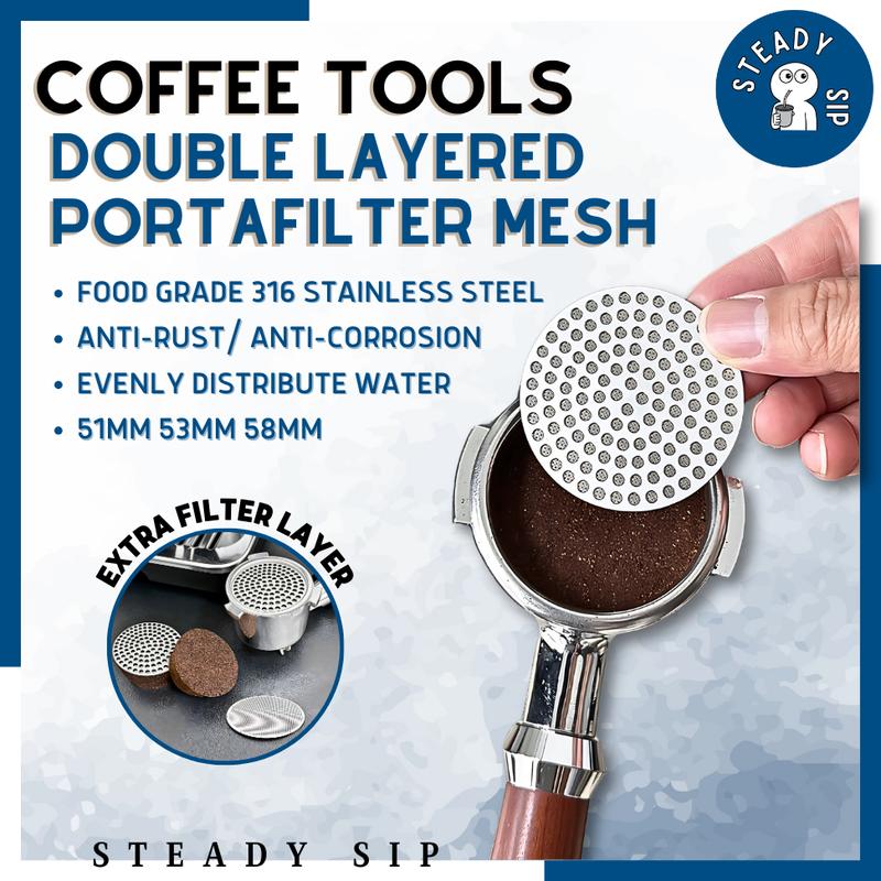 Steady Sip Coffee Portafilter Screen Reusable 304 Stainless Steel ...