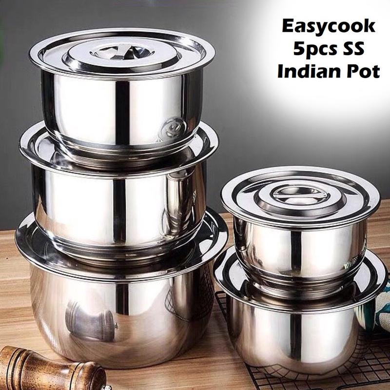 EasyCook 5PCS Stainless Steel Indian Pot - TikTok Shop Malaysia