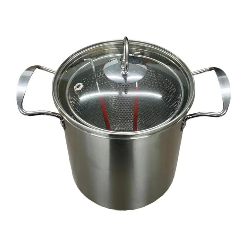 Deep Fryer Pot Cooking Pot Strainer Pot Kitchen Frying Pan for - TikTok ...