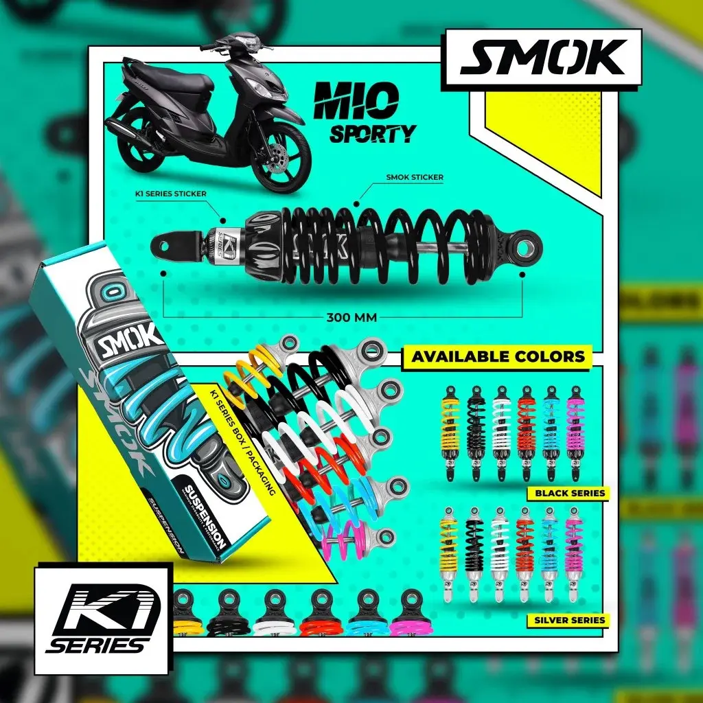 SMOK Motorcycle Rear Shock Absorber K1 Series MIO / CLICK / BEAT FI ...