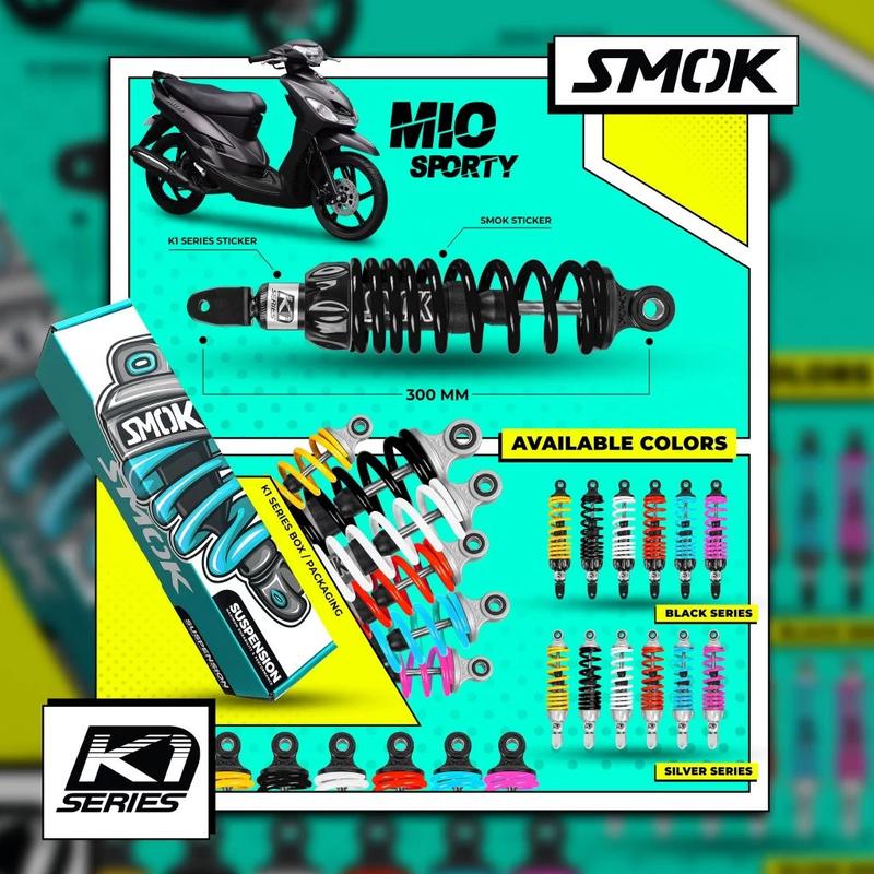 SMOK Motorcycle Rear Shock Absorber K1 Series MIO / CLICK / BEAT ...