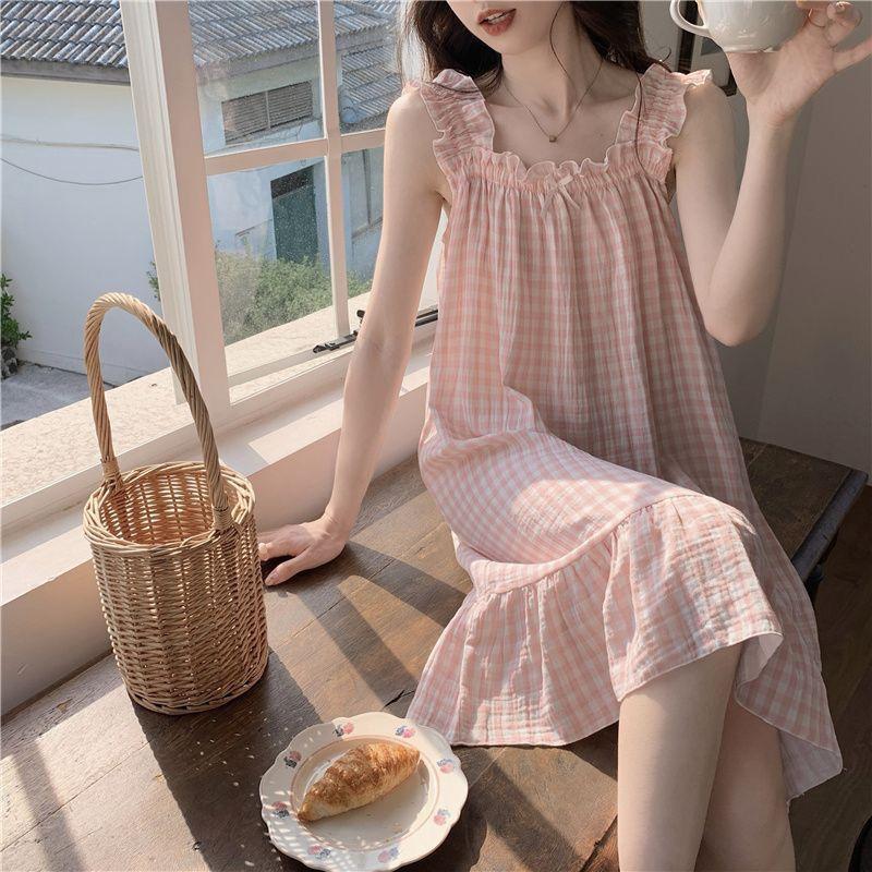 Baju Tidur Selipar Gaya Pastoral Jepun, Nipis dan Seksi, Sesuai ...