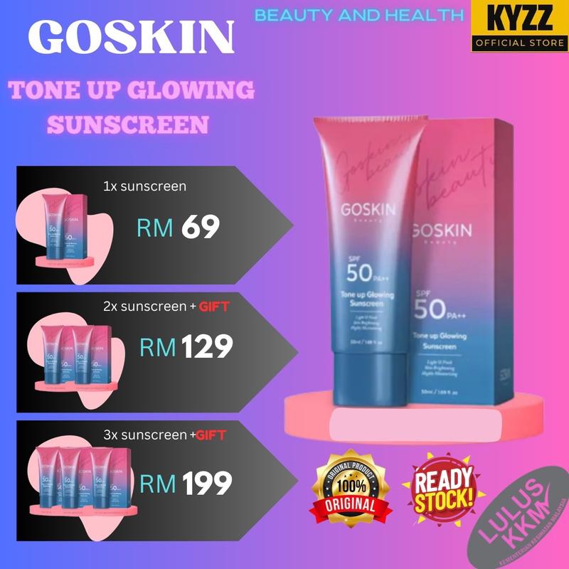 GOSKIN TONE UP GLOWING SUNSCREEN DIRECT HQ 100% ORIGINAL - TikTok Shop ...