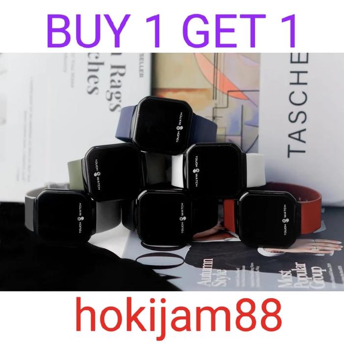 Promo JAM TANGAN LED TOUCH SCREEN PRIA/WANITA PERSEGI STRAP KARET LK-13 ...