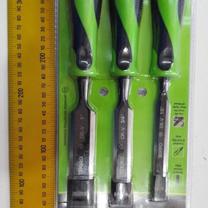 Jual TEKIRO Wood Chisel PAHAT KAYU HEAVY DUTY SET 3 pcs - Pemahat ...