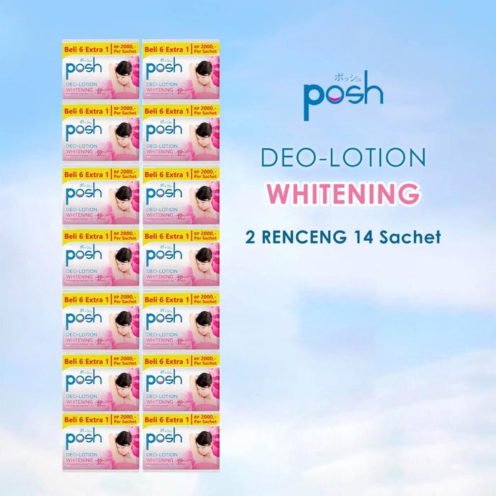 Jual Posh Deo-Lotion Whitening Sachet 11gr x 14 Sachet - Deodoran ...