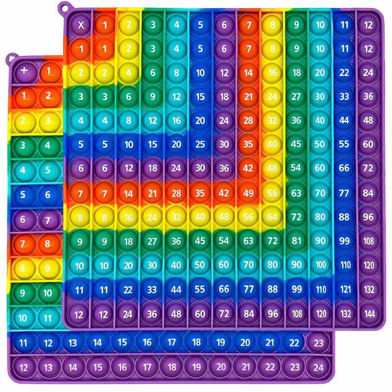 Multiplication Addition Double Side Pop Fidget Toy, 1 Count Rainbow ...