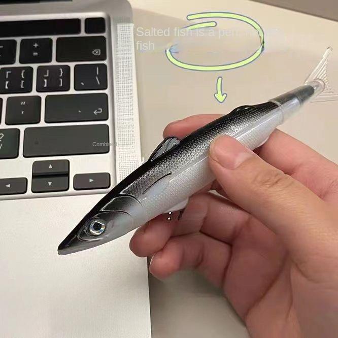 Class pen simulation salted fish ballpoint pen black gel pen - TikTok ...