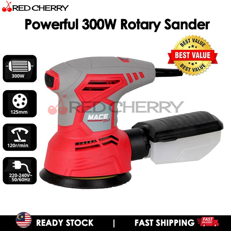 Red Cherry MACE Plus 300W Rotary Sander 125mm Heavy Duty Sanding ...