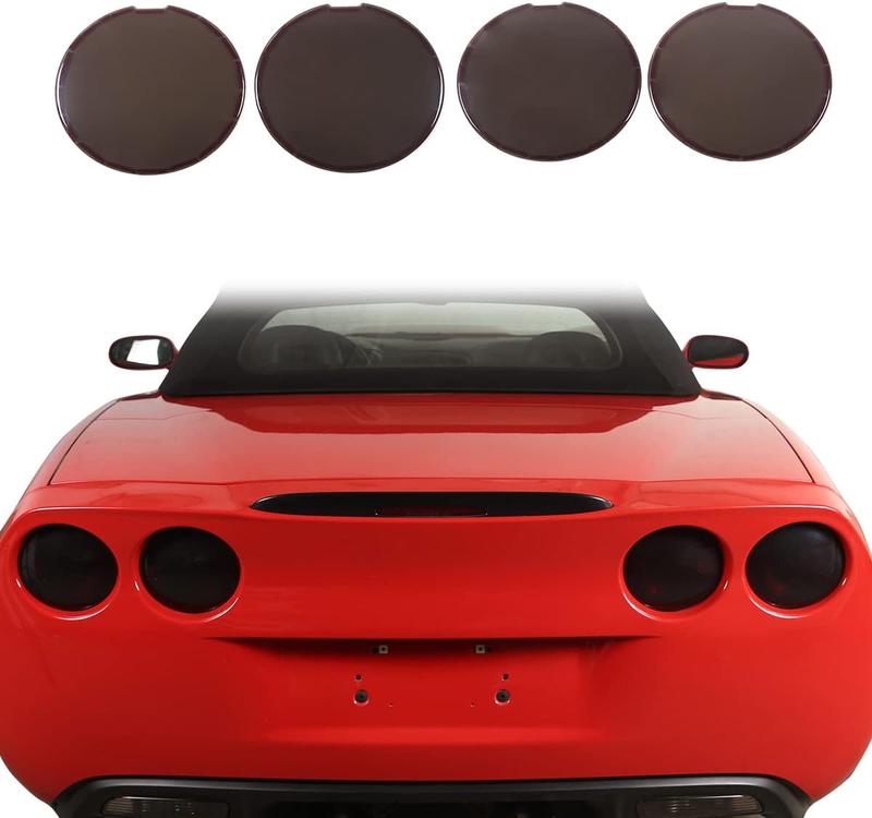 TikTok Shop ABS Smoked Black Rear Tail Light Lens Taillight Kit Fit for Chevrolet Corvette C6 2005 2013 Car Exterior Taillight Protection Cover Accessories