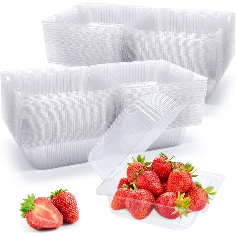 100 Pack Clear Square Plastic Disposable Take Out Containers with ...