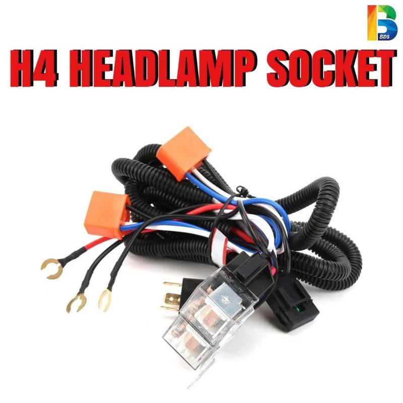 Car H4 Headlight Relay Power Cable Set Headlamp Relay Wire Kit Boost Up ...