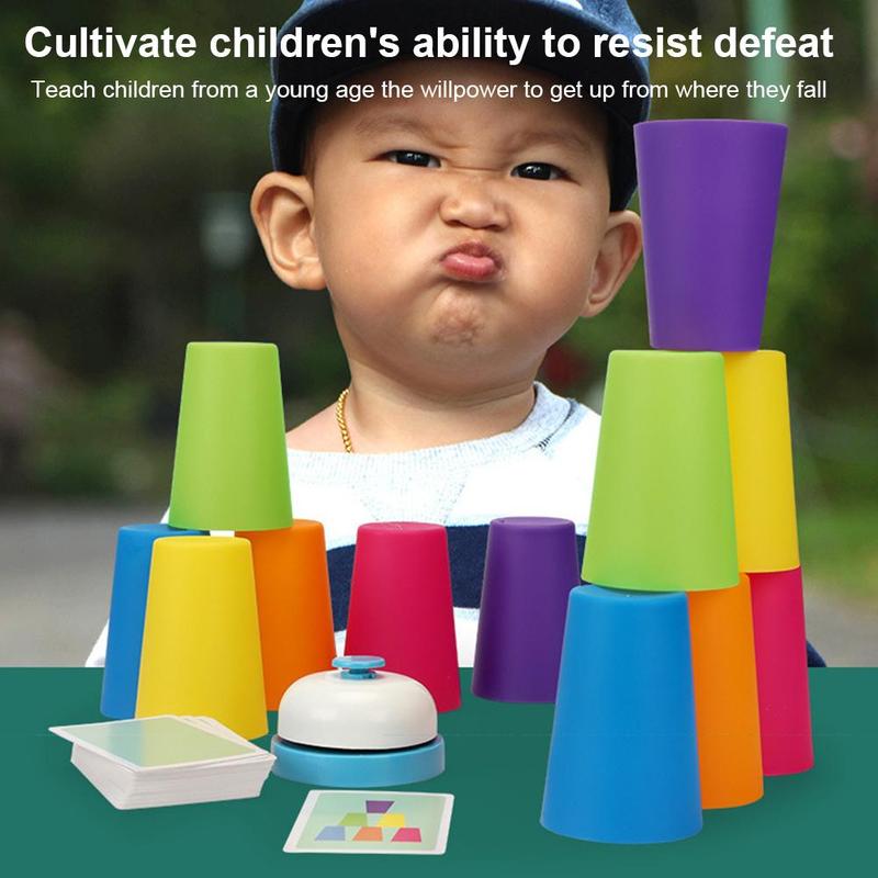 Speed Stacks Cups Double Battle Stacked Cup Game With Cards Montessori ...