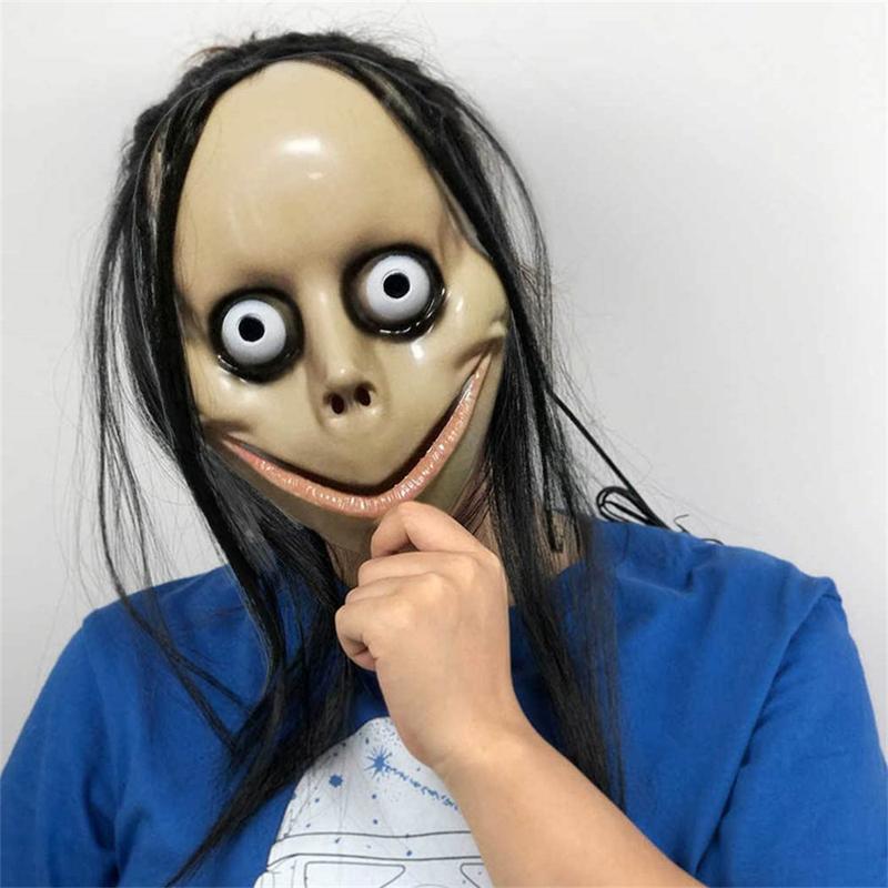 Horror long haired MOMO mask, Halloween mask, prank prop - TikTok Shop ...