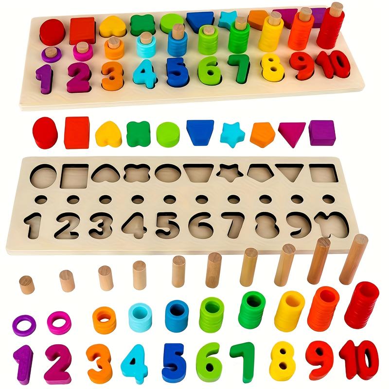 Learning Toy Set - Shape Sorting, Number Recognition, Math Stacking ...