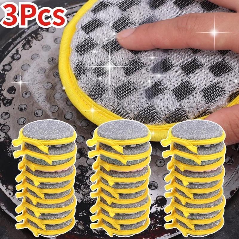 3Pcs Double-sided Round Sponge Oil-free Sponge Block Household - TikTok ...