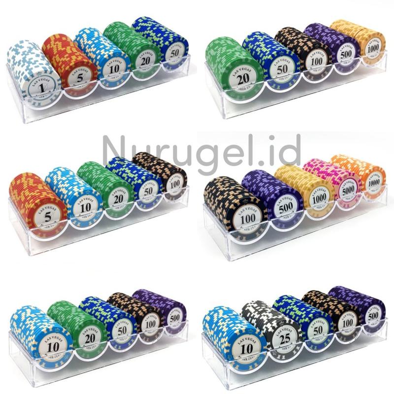 Poker Baccarat Blackjack Chip Coin Koin Set 100 pcs + Acryli - Shop ...