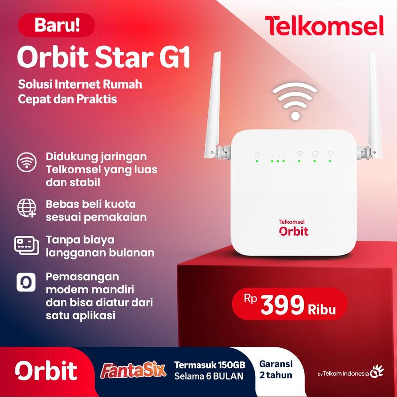 Router Wireless Orbit Star G1 Modem Wifi 4G High Speed Free Telkomsel ...