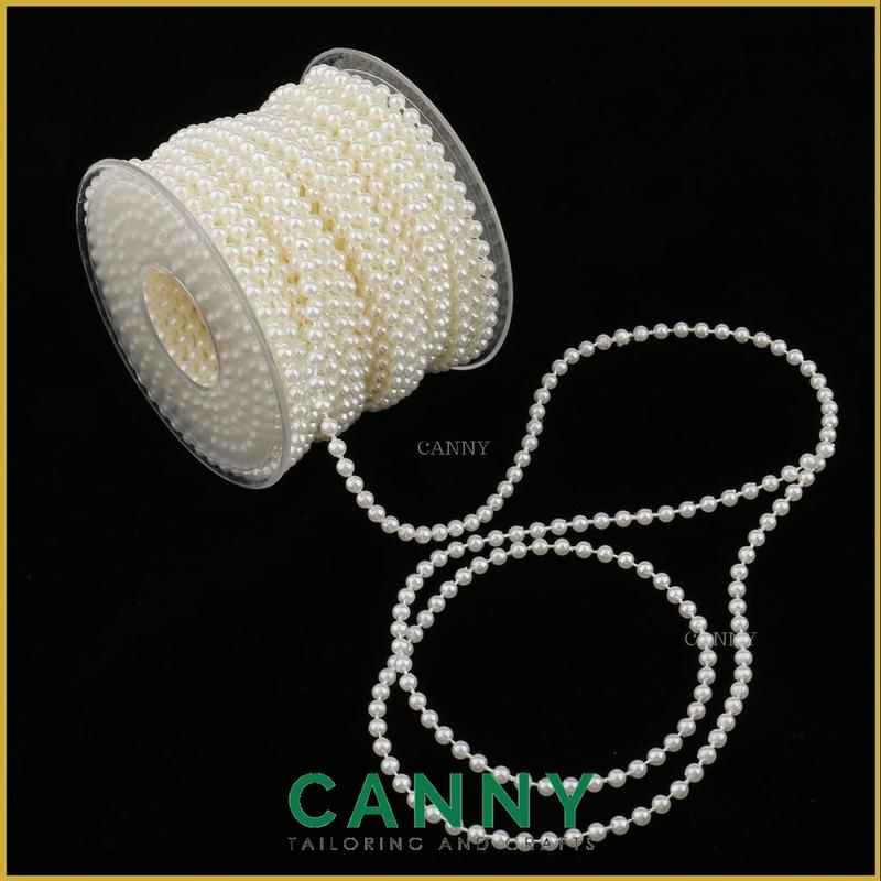 (1Meter)Renda Mutiara Manik Putih 4mm , 6mm / Round Loose Beads ...