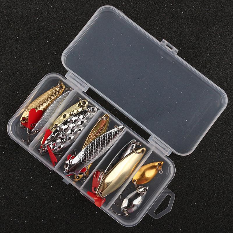 Kit gewang sudu logam untuk memancing, set umpan emas dan perak, labuci ...