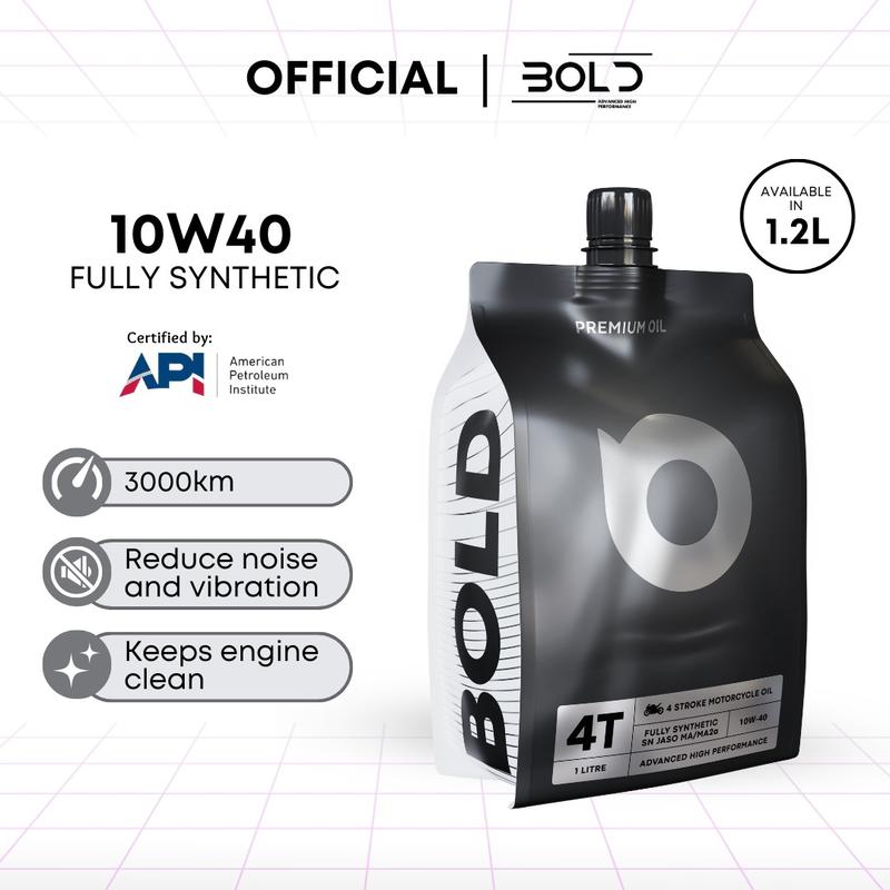 BOLD 4T 10w40 1L / 1.2L Fully Synthetic MA2 SN Motorcycle Engine ...