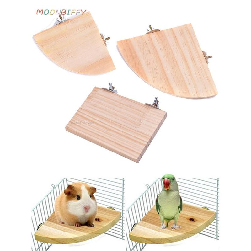 1Pc Wooden Pet Platform Shelf Hamster Branch Perches for Bir - TikTok ...