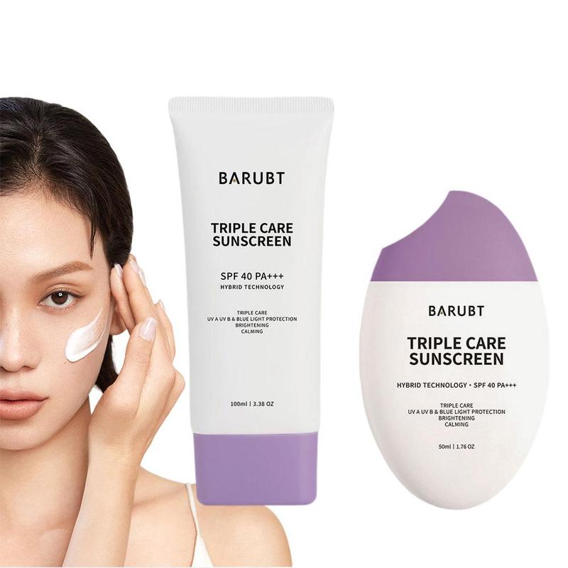 1/2/3 Pcs 50/100ml Triple Care Creat Sunscreen Cream SPF 40 PA +++ UV ...