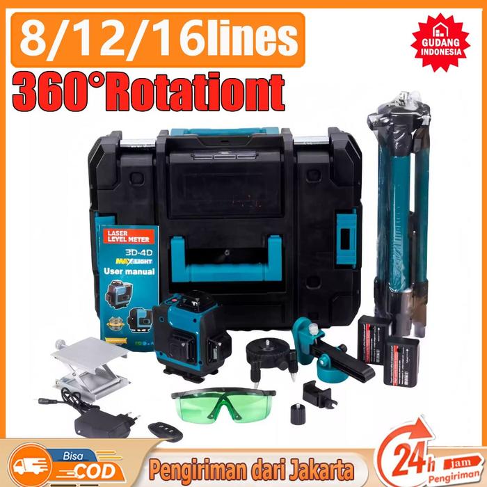 Jual Waterpass laser multifungsi 8 line 59000MAH laser tukang bangunan ...