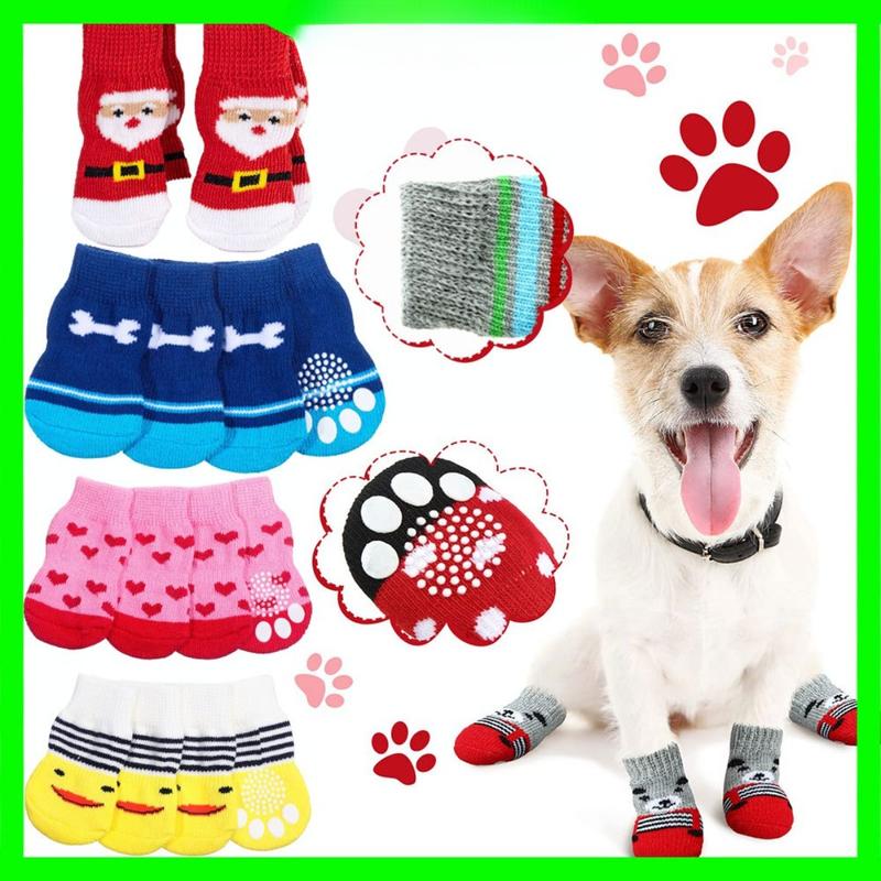 Aquarzoo 4pcs / set Anti-Slip Dog Socks for Small Medium Dogs, - TikTok ...