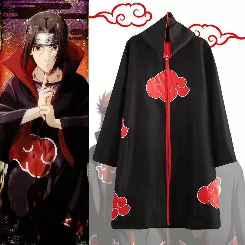 Naruto Costume Akatsuki Cloak Cosplay Sasuke Uchiha Cape Cosplay ...