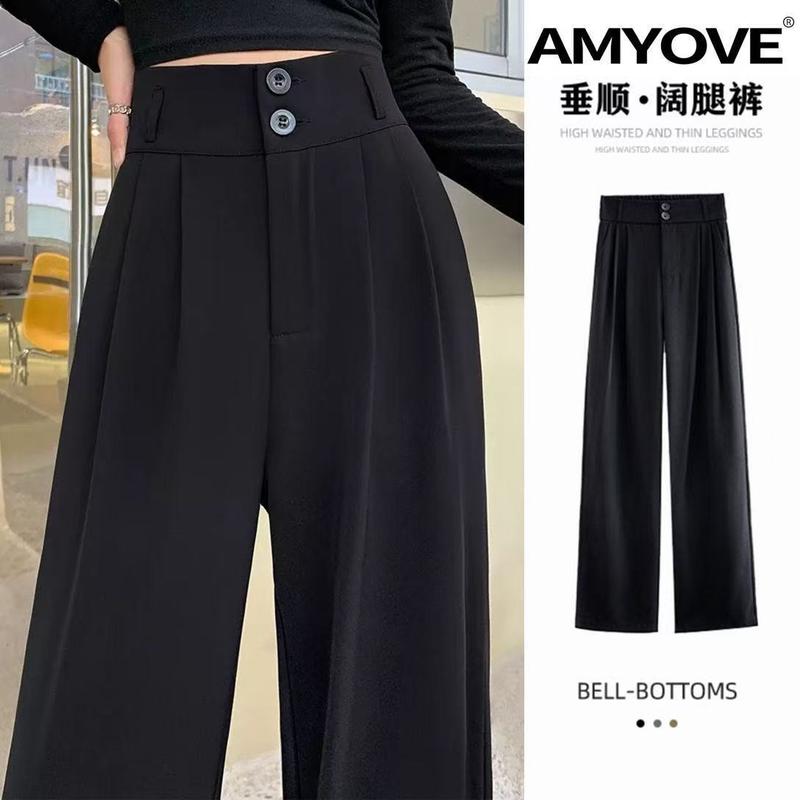 Seluar Kaki Lebar Slim Fit Wanita, Hitam, Pinggang Tinggi, Sut - TikTok ...