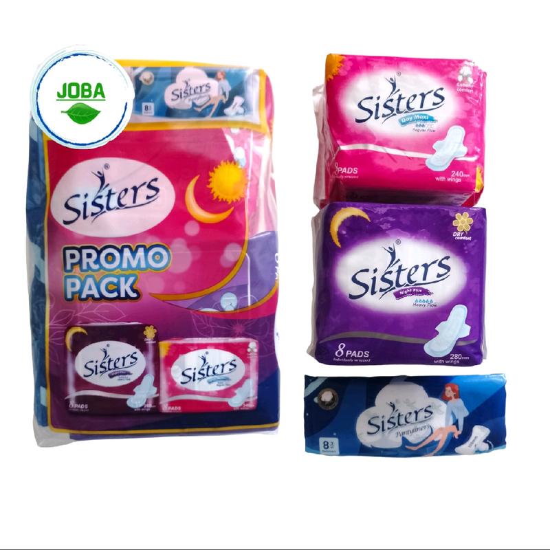 SISTERS SANITARY NAPKIN COMBO PACK (night use, day use, pantyliner ...