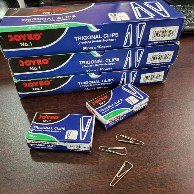 Jual Trigonal Clips / Paper Clip Joyko no 1 - 1 pak isi 10 box ...
