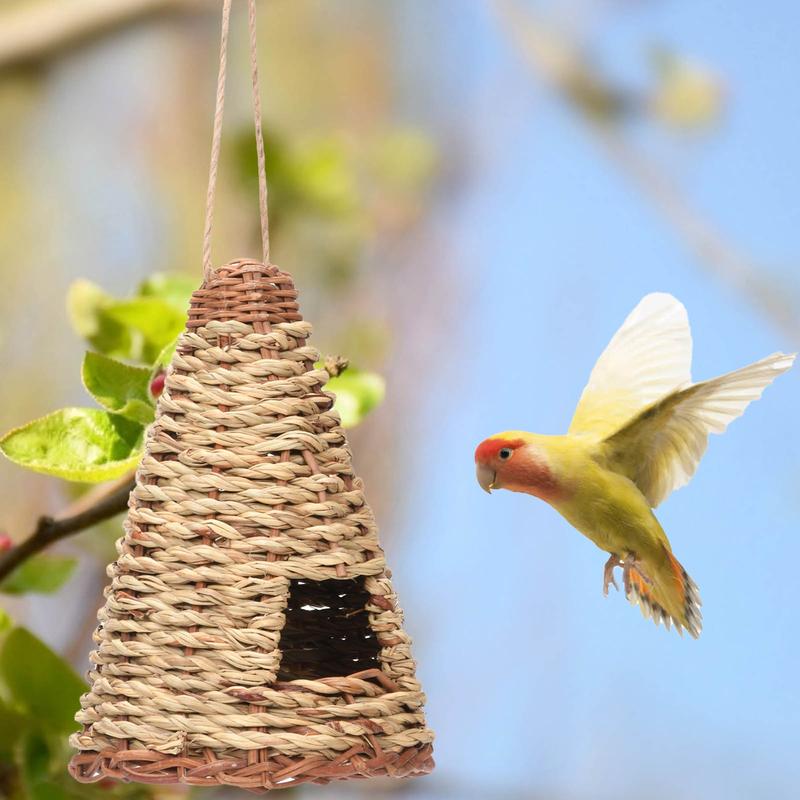 Grass Bird Hut Tower Shape Bird Hideaway Exquisite Natural Woven ...