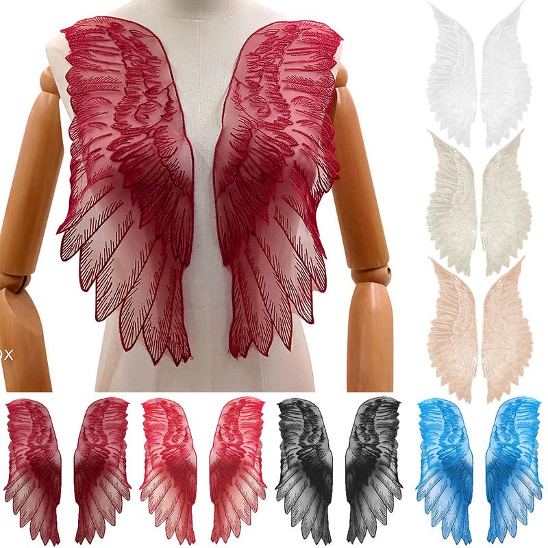 1 Pair Wing Lace Patches Elegant Decorative Delicate Embroidery ...